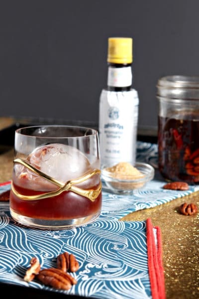 Toasted Pecan Old Fashioned (with Homemade Toasted Pecan Whiskey)