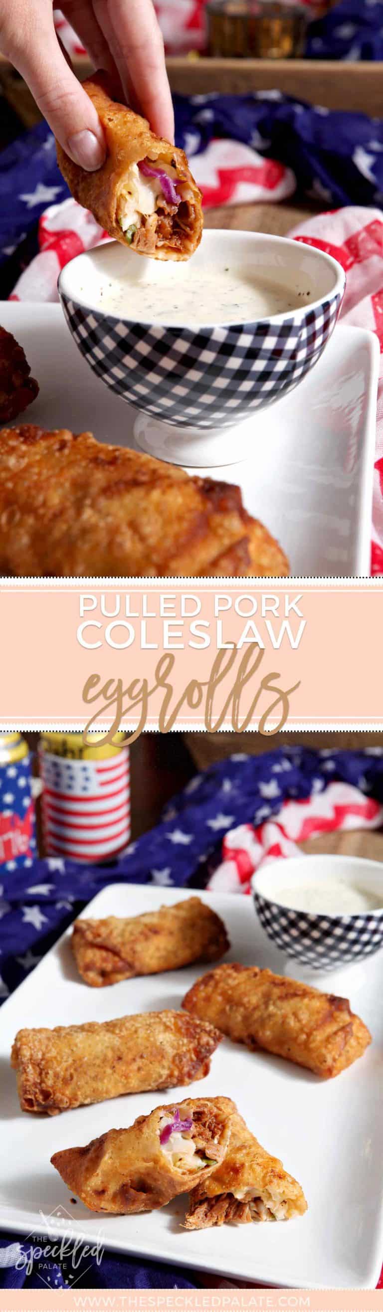 Pulled Pork Coleslaw Eggrolls | Pulled Pork Egg Rolls | Southern Egg Rolls