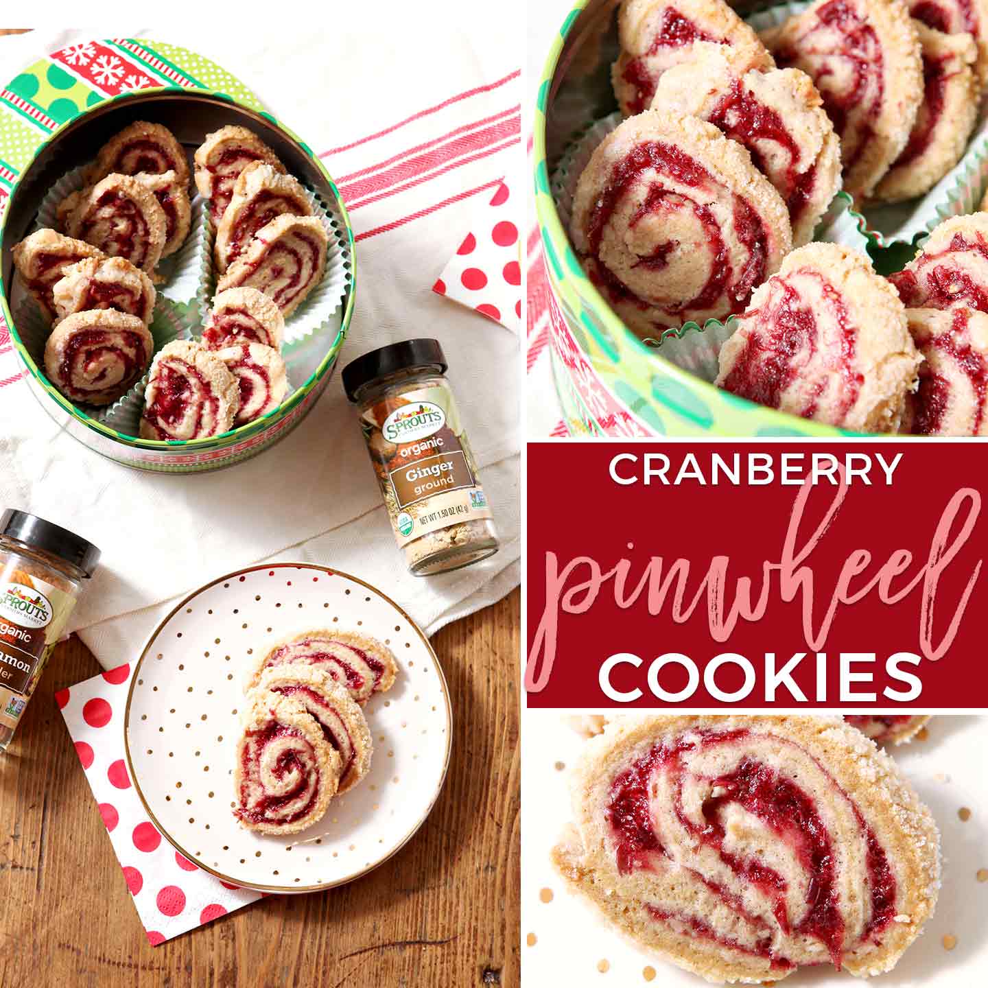 Cranberry Pinwheel Cookies // The Speckled Palate
