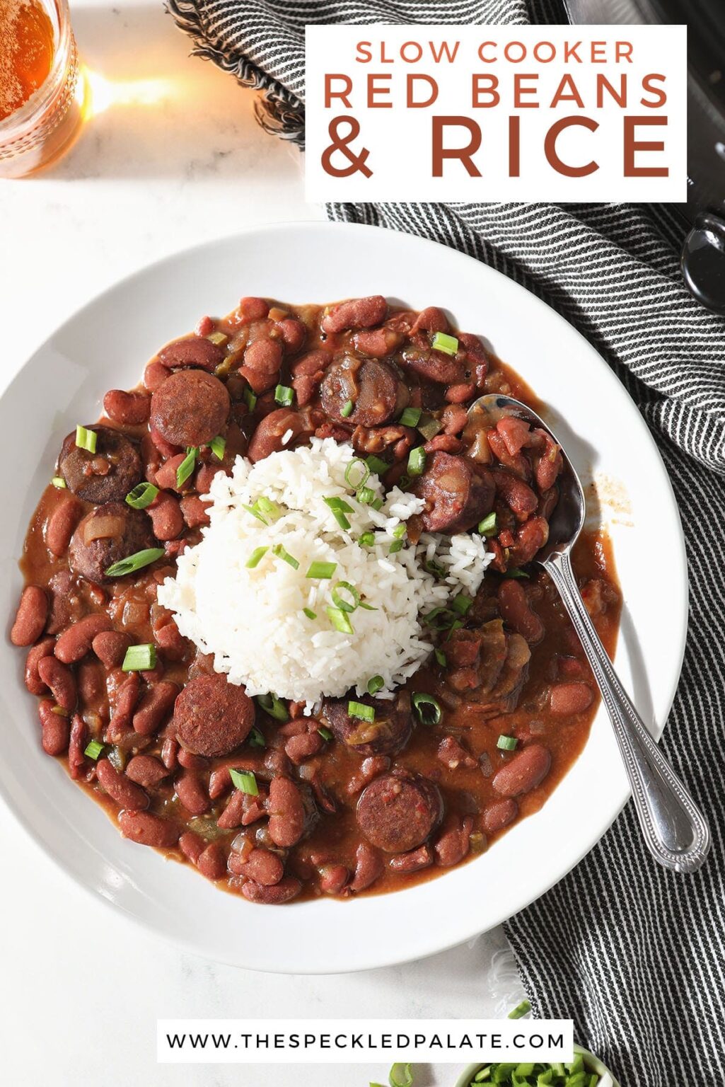 How to make Slow Cooker Red Beans and Rice - The Speckled Palate