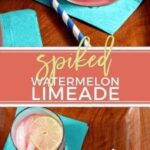 Spiked Watermelon Limeade is the BEST summertime pitcher drink!