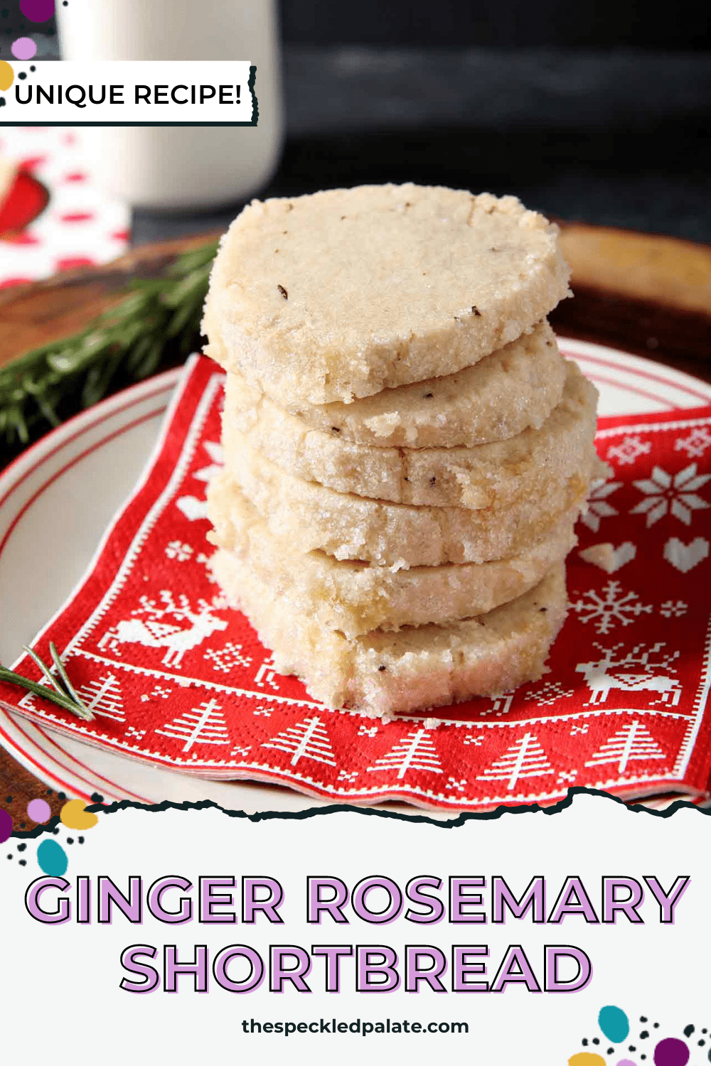 Ginger Rosemary Shortbread Cookies - The Speckled Palate