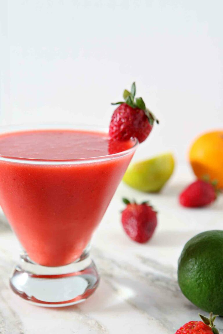 Strawberry Mockarita (Strawberry Virgin Margarita) - The Speckled Palate