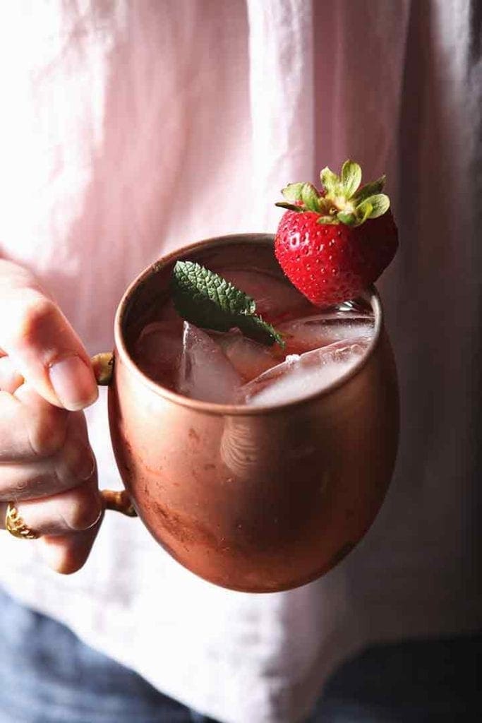 The BEST Strawberry Moscow Mule Recipe | The Speckled Palate