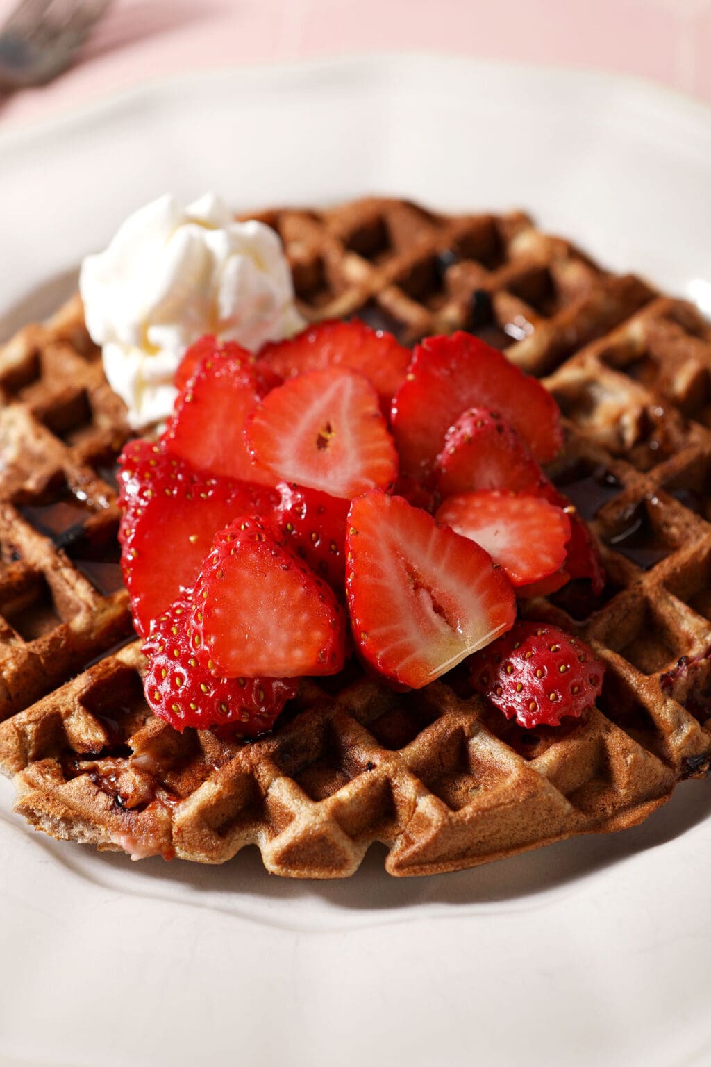 How to make REAL Strawberry Waffles - The Speckled Palate
