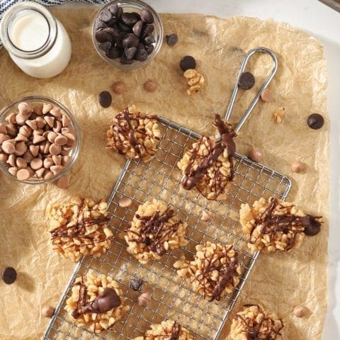 No Bake Peanut Butter Cookies (Easy Scotcheroo Cookies)
