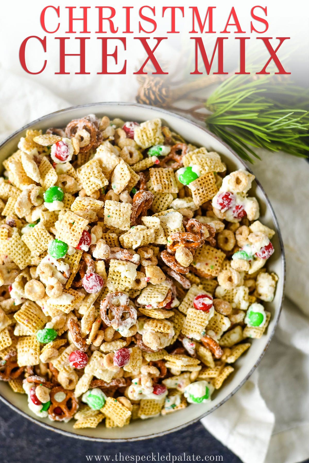 Easy, festive Christmas Chex Mix - The Speckled Palate