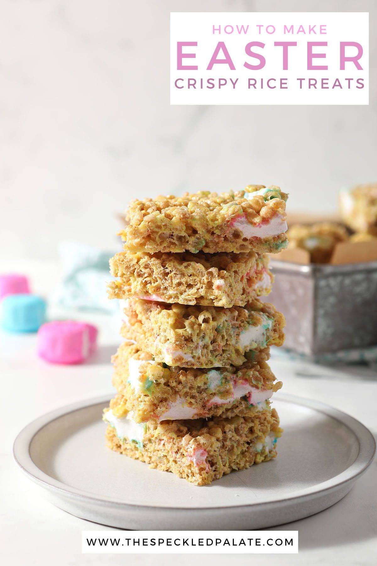 Easter Rice Krispie Treats with Peeps | The Speckled Palate