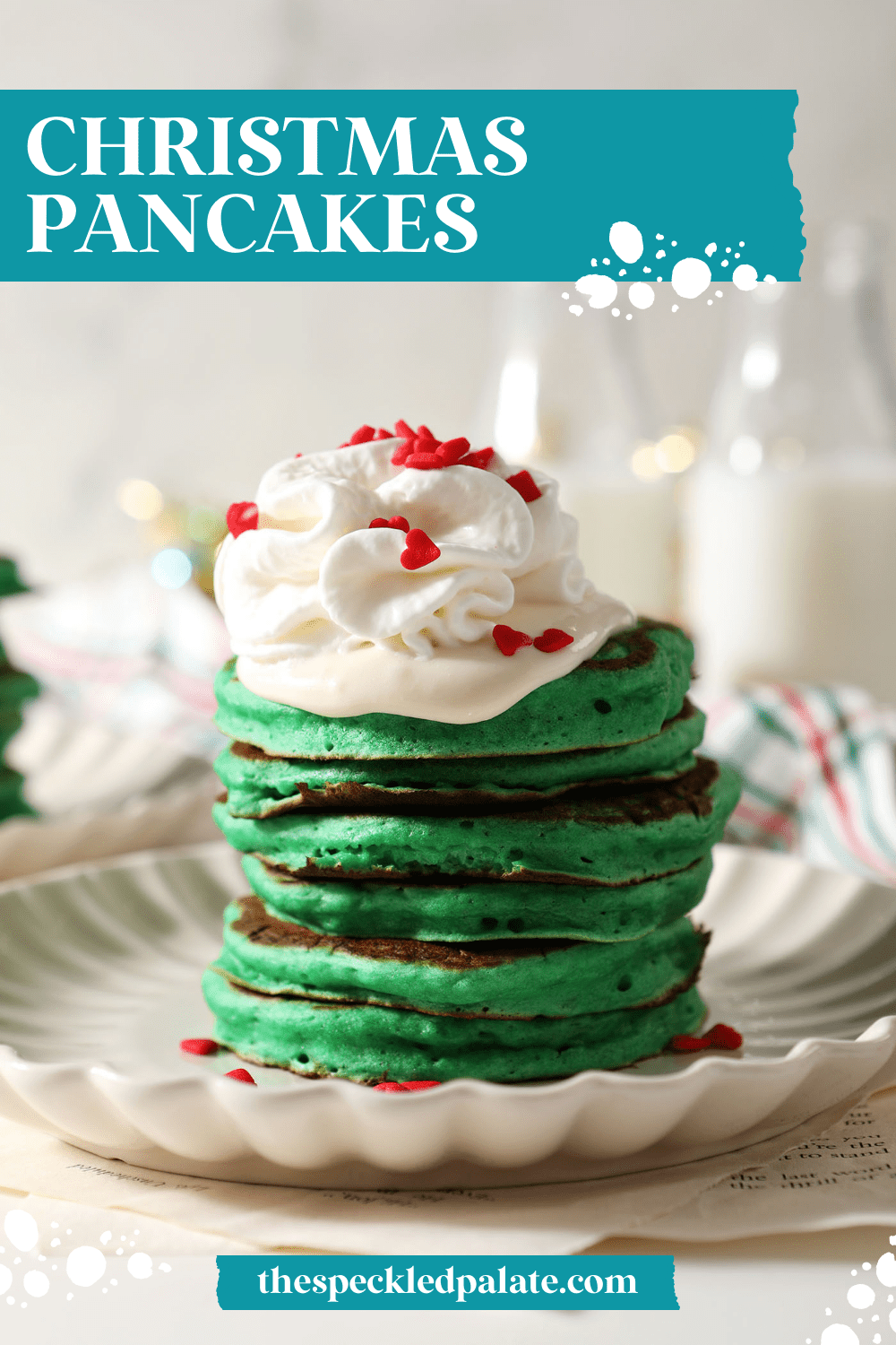 How to make Festive Green Christmas Pancakes - The Speckled Palate