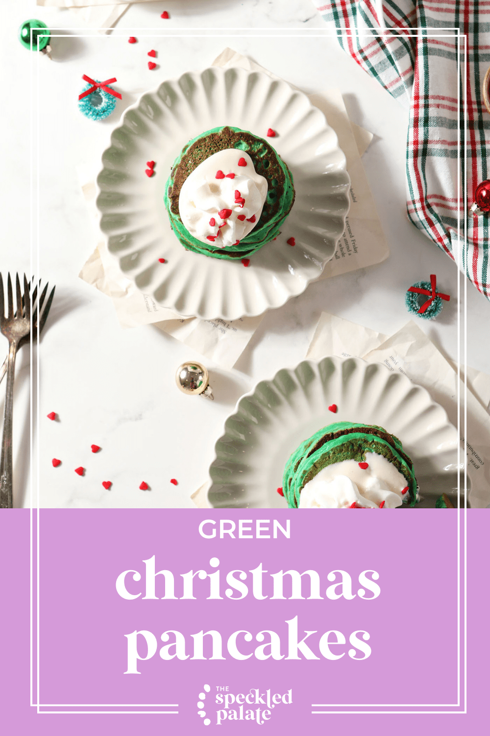 How to make Festive Green Christmas Pancakes - The Speckled Palate